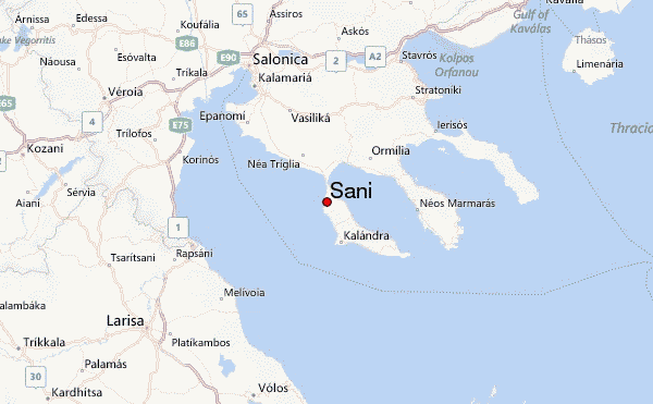 Sani Greece Map | GOOGLE SANE
