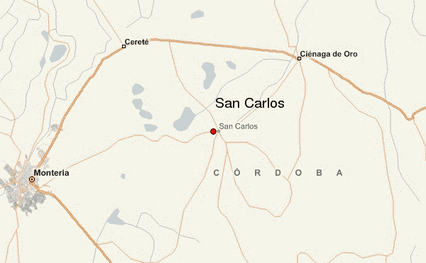 Previsión del Tiempo para San Carlos, Colombia, Córdoba