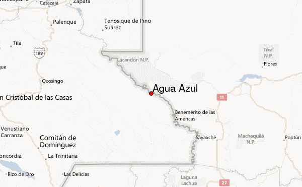 Agua Azul Campeche Map