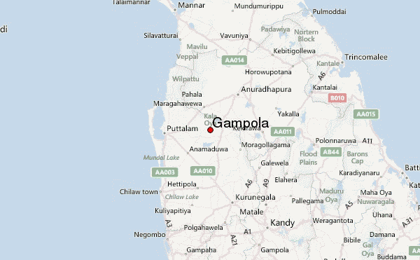 Sri Lanka Map Gampola