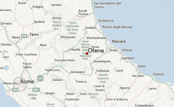 Pagine Bianchi Ofena Laquila Abruzzo Map