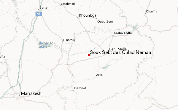 Prévisions météo pour Souk Sebt des Oulad Nemaa