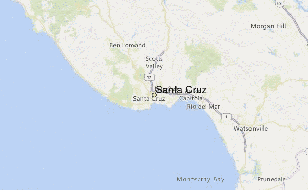 Mapa Del área De Santa Cruz, California